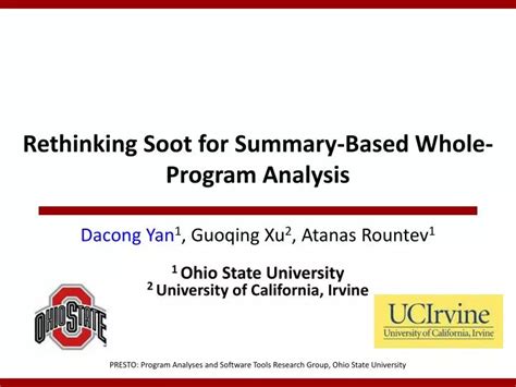 Ppt Summary Based Whole Program Analysis In Soot Rethinking Soot For