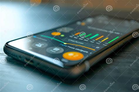 Closeup Of A Smartphone Displaying A Carbon Footprint Tracking App Stock Illustration