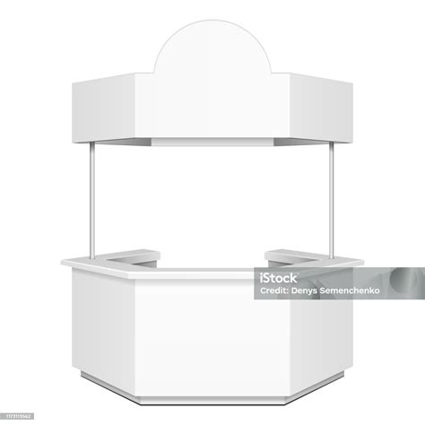 육각형 Pos Poi 빈 빈 소매 스탠드 실속 바 캐노피 배너와 디스플레이 흰색 배경 격리 디자인에 사용할 수 있는 템플릿을