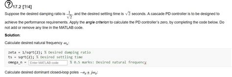 Solved Question 17 Consider The Third Order Transfer