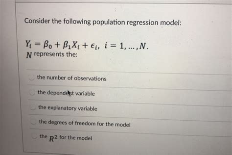 solved consider the following population regression model y