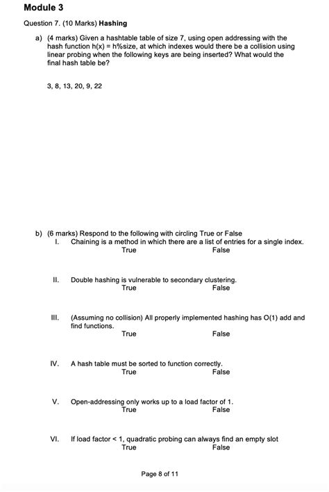 Solved Module 3 Question 7 10 Marks Hashing A 4 Marks