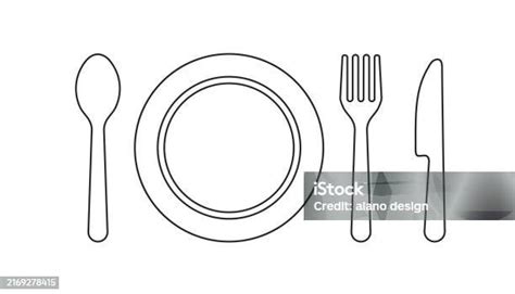 포크와 숟가락 접시 나이프 아이콘 칼 붙이 아이콘 세트입니다 메뉴 기호입니다 흰색 배경에 레스토랑 아이콘입니다 벡터 일러스트 레이 션 가정 주방에 대한 스톡 벡터 아트 및