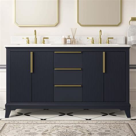 Deluxe Living 60 Inch Bathroom Vanity With Double Sink Modern Double