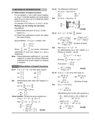 Differentiation Theory Solved Example Module Pdf