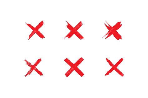 Premium Vector Cross Mark Icon X Red Brush Simbol Grunge Isolated Sign In Vector Flat