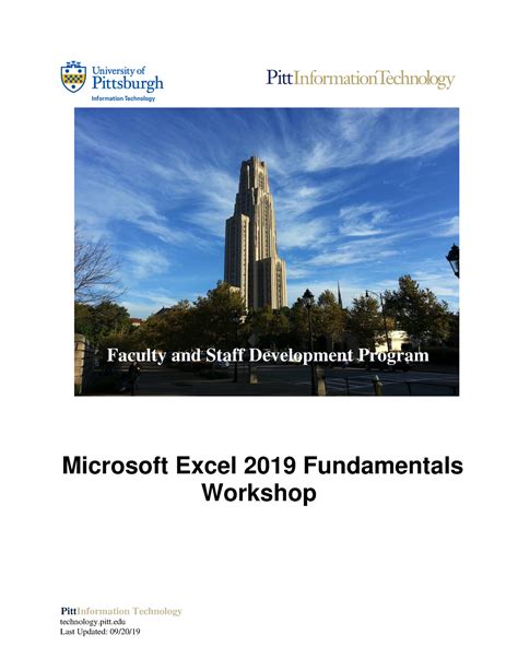 Microsoft Excel 2019 Fundamentals Manual Pittinformation Technology