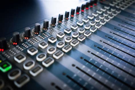 Sound Control Panel In The Control Room That Controls The Sound At The Concert Stock Photo