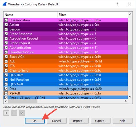 Eye P A Coloring Rules For Wireshark Metageek Support