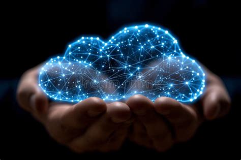 Hand Holding Cloud Computing Icon Representing Data Storage Backup