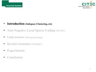 Non Negative Local Sparse Coding For Subspace Clustering PPTX