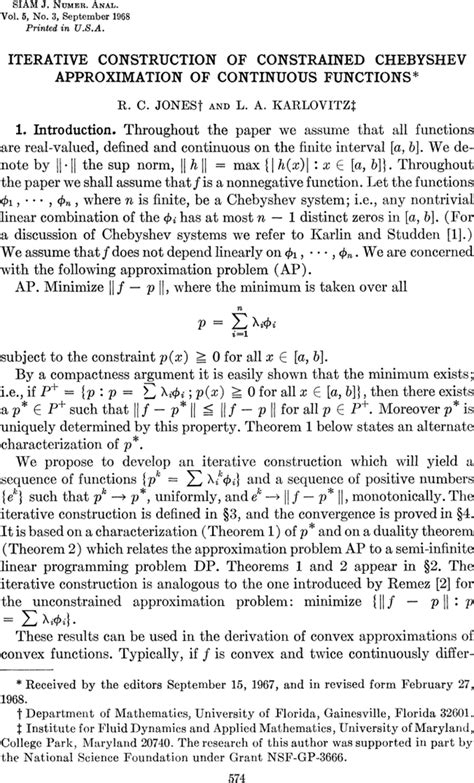 Iterative Construction Of Constrained Chebyshev Approximation Of