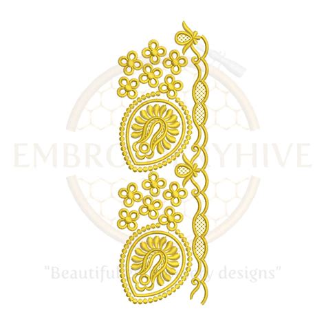 Flower Border Embroidery Design E 0659 Embroideryhive