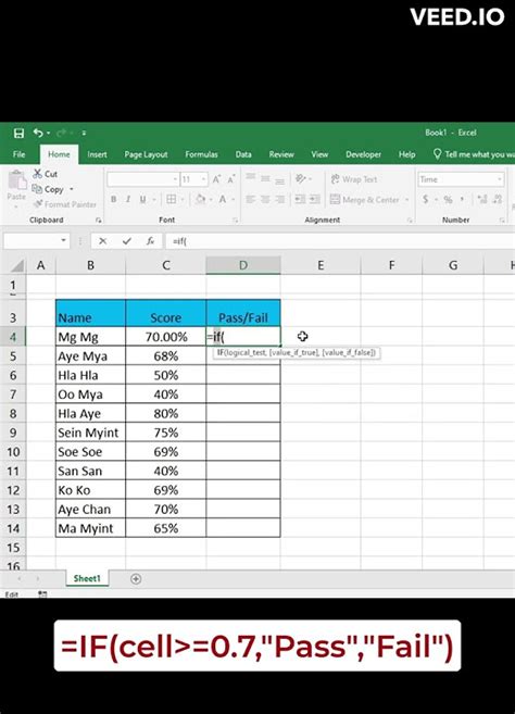 pass and fail with excel exceltips excel tkhm youtube
