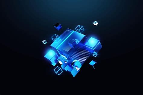 Premium Photo Blockchain Technology Big Data Neural Network Blocks Artificial Intelligence