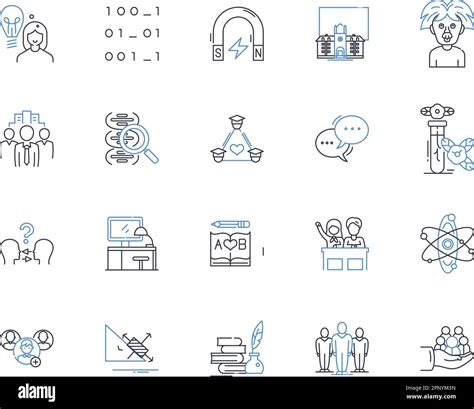 Cognitive Growth Line Icons Collection Learning Development Progress