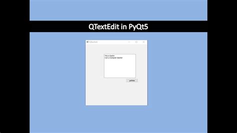 QTextEdit In PyQt YouTube