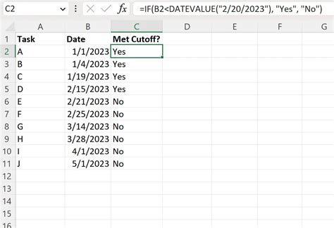 Excel Eine Formel Für „wenn Das Datum Vor Einem Anderen Datum Liegt