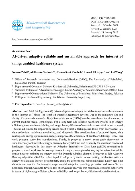 pdf ai driven adaptive reliable and sustainable approach for internet of things enabled