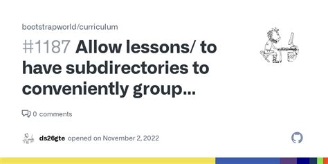 Allow Lessons To Have Subdirectories To Conveniently Group Related Lessons · Issue 1187