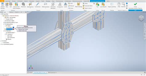 Inventor Nastran Does Not Create Mesh For Frame Made Of 8020 Extrusions Autodesk Community