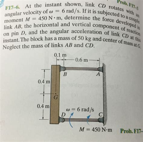 Solved At The Instant Show Link Cd Rotates With An Angular