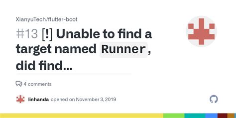 Unable To Find A Target Named `runner` Did Find `flutterboottest
