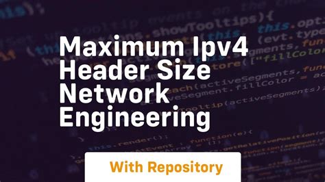 Maximum Ipv4 Header Size Network Engineering Youtube