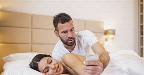 Jealous Husband Spying The Phone Of His Partner While She Is Sleeping