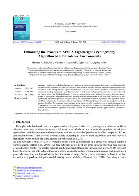 Pdf Enhancing The Process Of Aes A Lightweight Cryptography