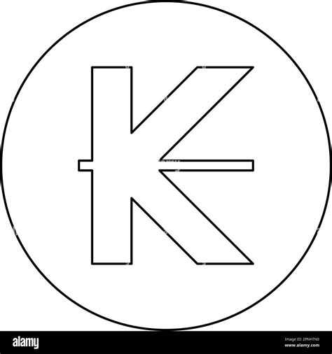 Símbolo De Moneda Kip Icono De Laos En Círculo Redondo Color Negro