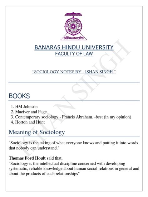 Sociology Notes Ba Llb 1st Sem Pdf Sociology Id