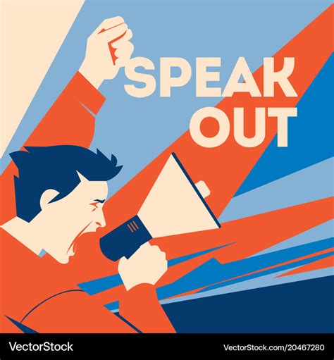 Man With Megaphone Speech Communication Vector Image Man With Megaphone Speech Communication Vector Image