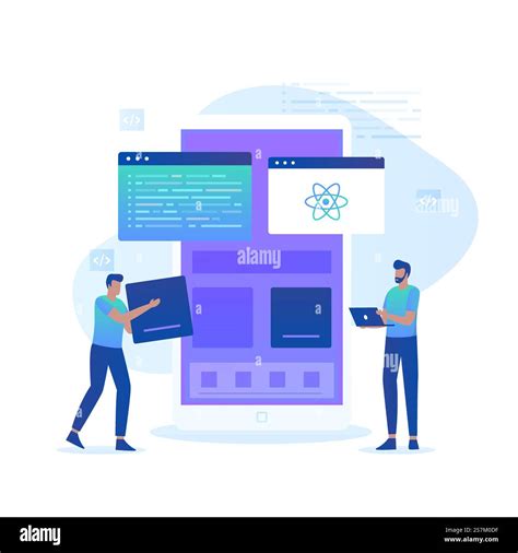 Flat Illustration Of React Native Programmer Concept Illustration For