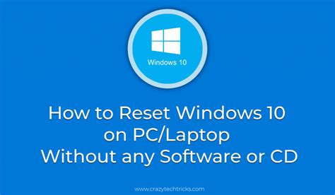 How To Reset Windows 10 On PC Laptop Without Any Software Or CD