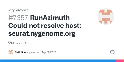 Runazimuth Could Not Resolve Host · Issue 7357