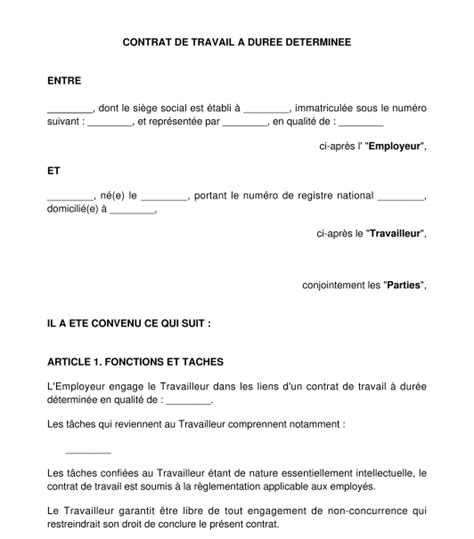 Exemple De Contrat De Travail Maria Schneider