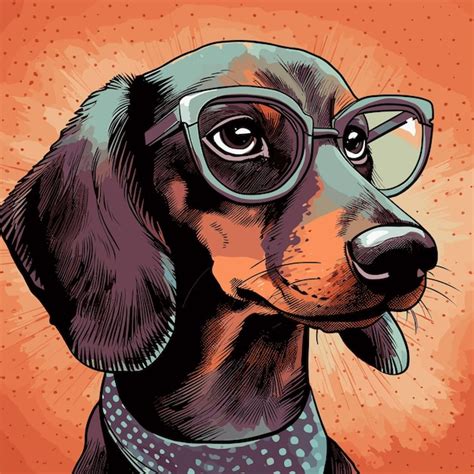Premium Vector Vintage Dog Wearing Glasses