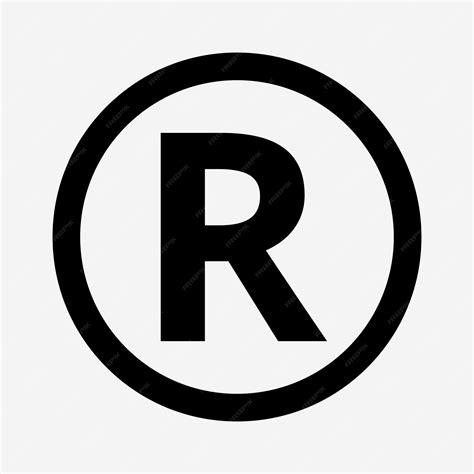 Векторная иллюстрация товарного знака R Symbol Премиум вектор