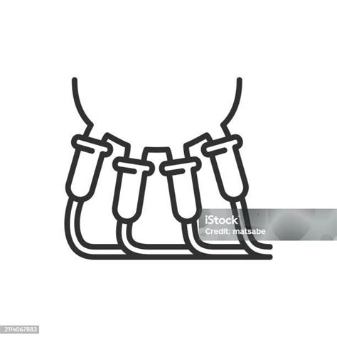 젖소 젖을 짜는 젖을 짜는 기계 선형 아이콘 편집 가능한 획이 있는 선 모션에 대한 스톡 벡터 아트 및 기타 이미지 모션 아이콘 우유 짜기 Istock