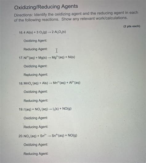 Solved Oxidation Numbers Directions Assign The Oxidation