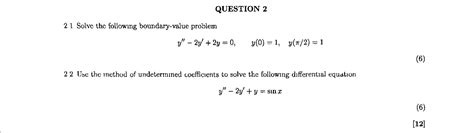 solved question 2 21 solve the following boundary value