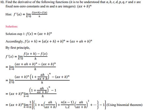 NCERT Solutions For Class Maths Chapter Limits And Derivatives Miscellaneous Exercise