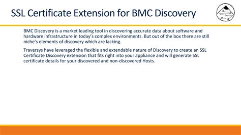 Ssl Certificate Extension For Bmc Discovery Pptx