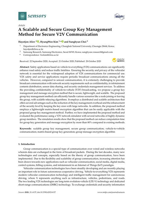 Pdf A Scalable And Secure Group Key Management Method For Secure V2v
