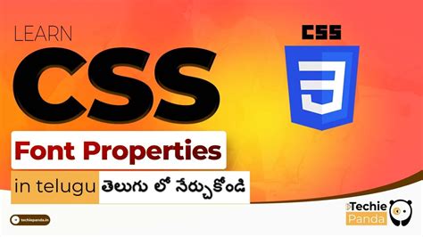 Css Font Properties In Telugu Applying Font Properties Coding School Youtube