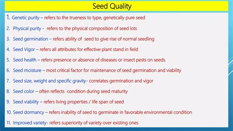 Seed Science And Technology Basics Pptx
