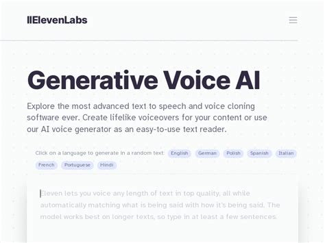 Elevenlabs Ai语音生成与克隆