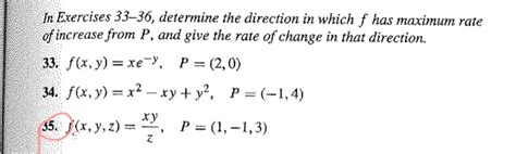 Solved In Exercises 33 36 Determine The Direction In Which