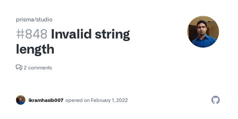 Invalid String Length Issue Prisma Studio GitHub